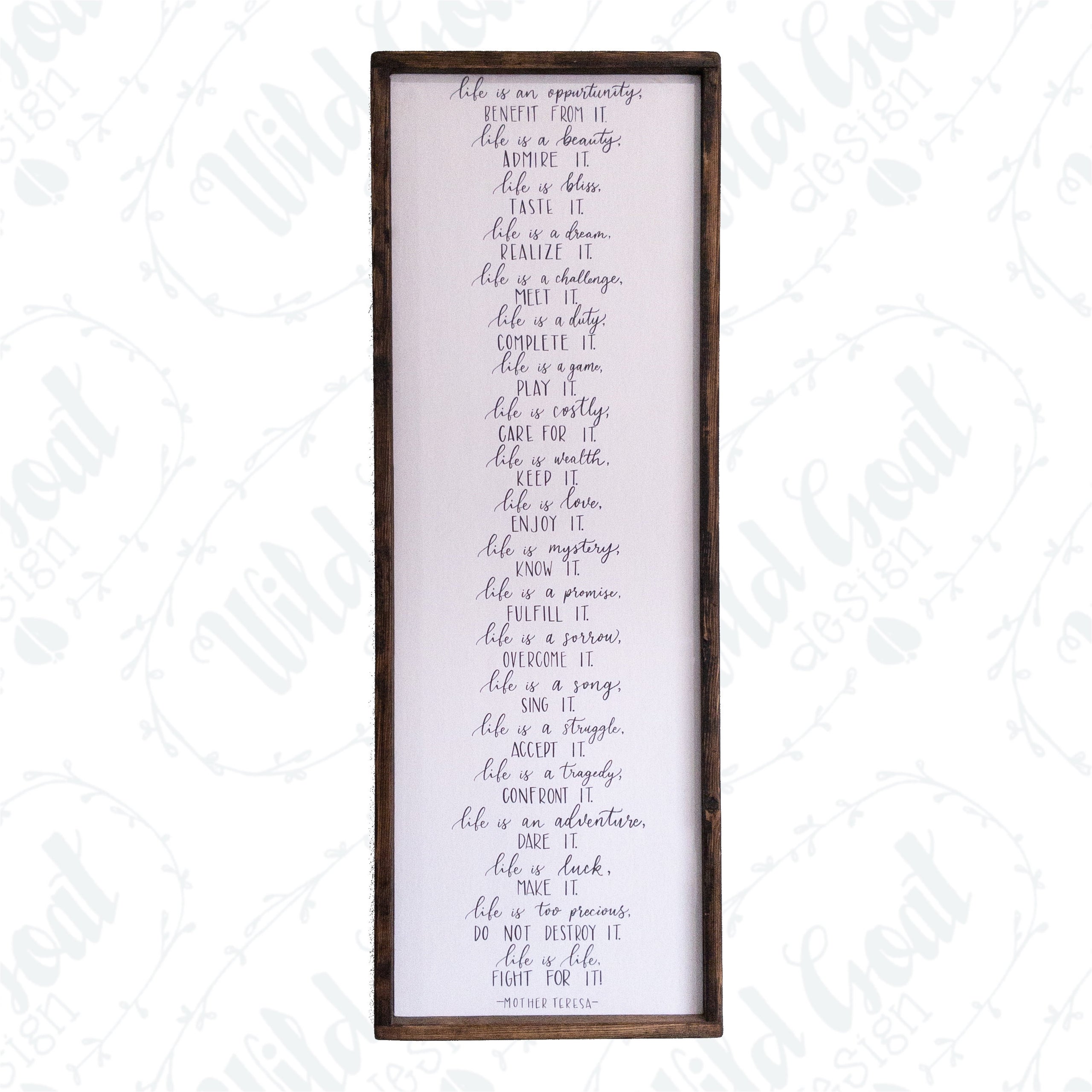 Mother Teresa Poem | Wild Goat Design